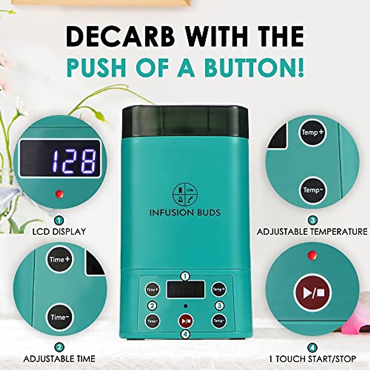 Decarboxylator Machine For Herbs- Decarb Box with Smell Proof Canister. Decarb Machine Magically Activates Herbs for Infusion of Butters, OIls and Tinctures - Odorless and Easy To Use- eBook Included!