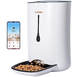WOPET Automatic Cat Feeder with Camera,7L App Control Smart Feeder Cat Dog Food Dispenser,6-Meal Auto Pet Feeder with Timer Programmable,HD Camera for Voice and Video Recording