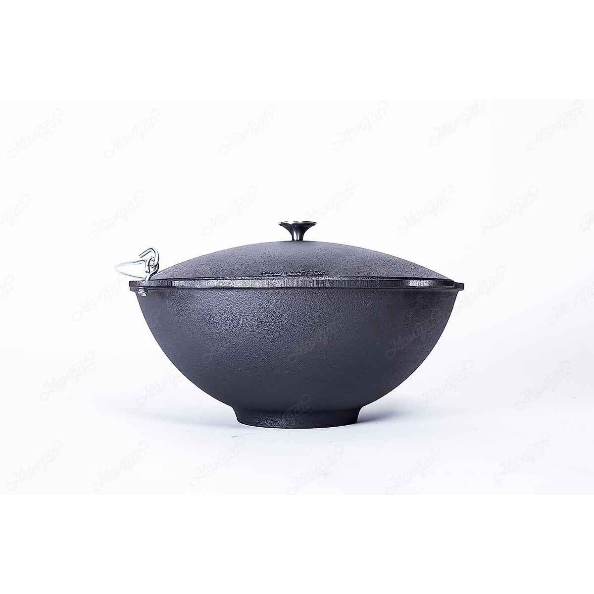 Kazan Cast Iron Cauldron Qazan Qozon Kadai (9L-2.3Gal) + Uchag Oven Stove Wood Fire Duch Oven (36cm-14")