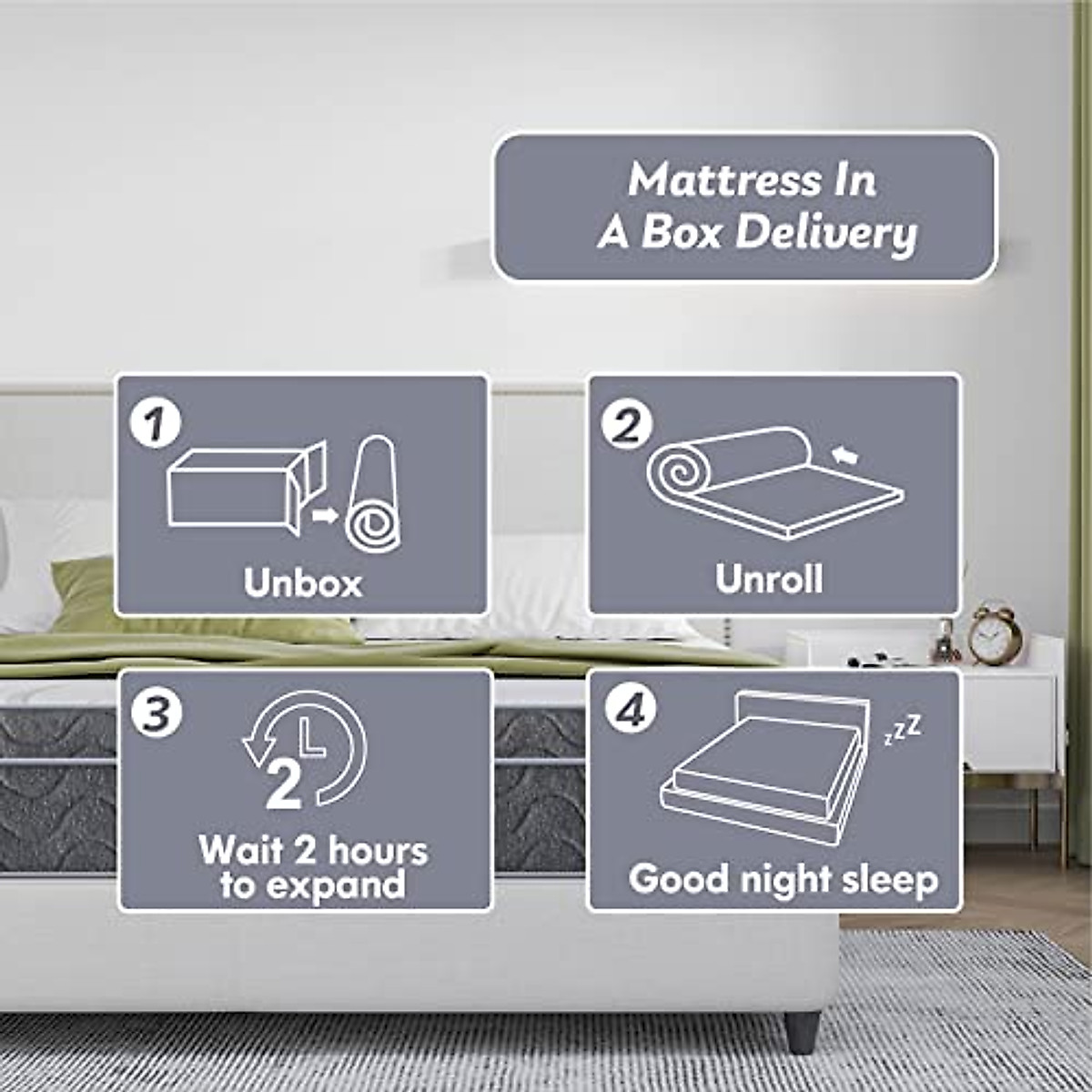 EGO Hybrid 10 Inch Full Mattress, Cooling Gel Infused Memory Foam and Individual Pocket Spring Mattress, Made in USA, Mattress in a Box, CertiPUR-US Certified, Medium, 75"x54"