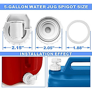 5-Gallon Water Jug Spigot, Water Carrier Jug Replacement Faucet Assy Kit. Compatible with 5 Gallon Water Carrier Model 5620, Blue, 5-Gallon Chiller. Durable 5-Gallon Faucet Assy.