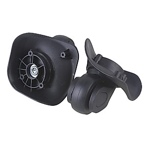 RDEXP Black 9.6x9.3x4.8cm DIY Left & Right Luggage Wheels with 8 Screws Replacement Set of 2