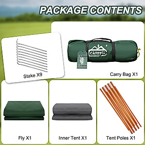 camppal 1 Person Tent for Camping Hiking Mountain Hunting Backpacking Tents 4 Season Resistance to Windproof Rainproof and Waterproof