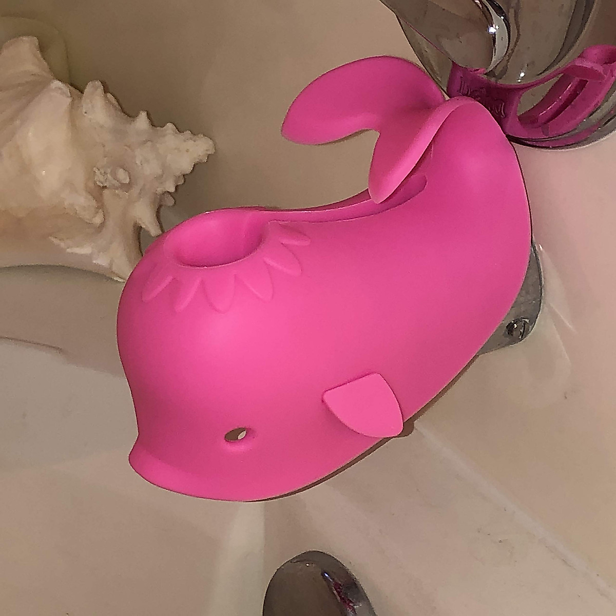 Bath Spout Cover for Bathtub - Faucet Baby Covers Protects Baby During Bathing Time While Being Fun. Cute Soft Whale Making Enjoyable Safe Baths Your Child Will Love. (1 Pack, Pink)