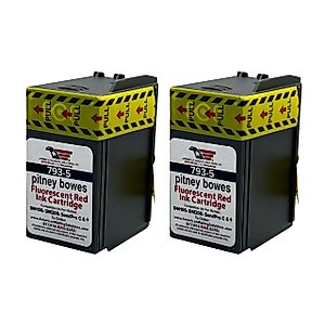 American MAILING Solutions INC. | 2-Pack | PB 793-5 Replacement Red Fluorescent Ink Cartridge for Postage Meters DM100i, DM125i, DM150i, DM175i, DM200L, DM225, SendPro 300, C200, C300, C400, C425