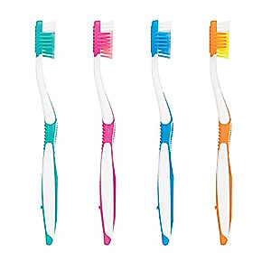 SmileGoods A351 Toothbrush, 35 Tuft, Soft Bristle, Individually Packaged Toothbrushes, Assorted Colors, Bulk Pack of 72