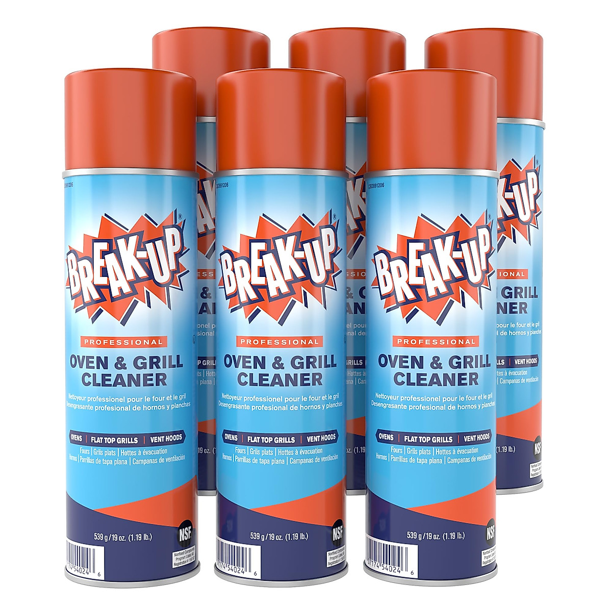 Diversey CBD991206 Break-Up Professional Oven & Grill Cleaner, Heavy Duty Spray Removes Baked on Grease, Aerosol, 19-Ounce (Pack of 6)