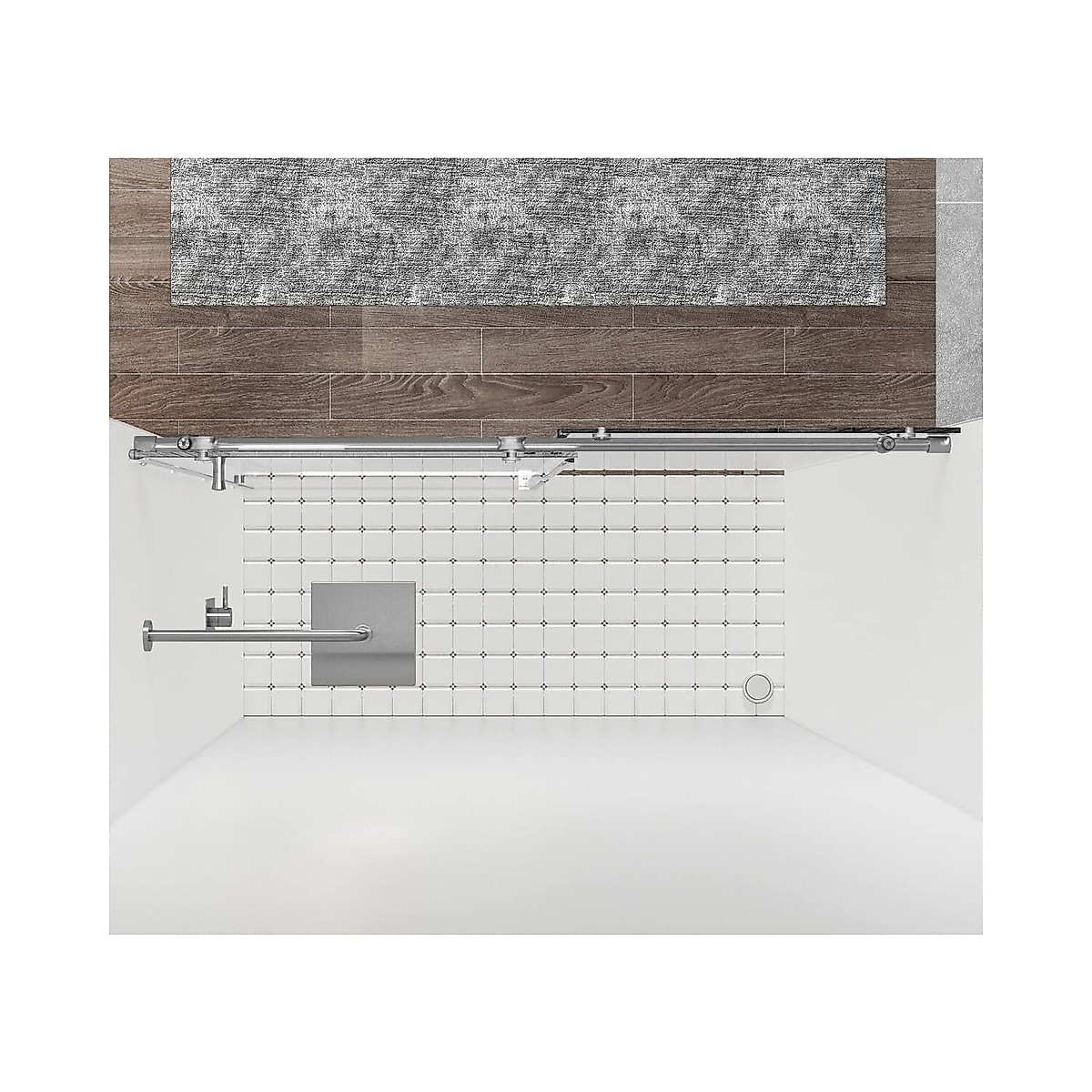 Elegant Kitchen and Bath SD101-4876BNK Frameless Shower Door 48 x 76 Brushed Nickel