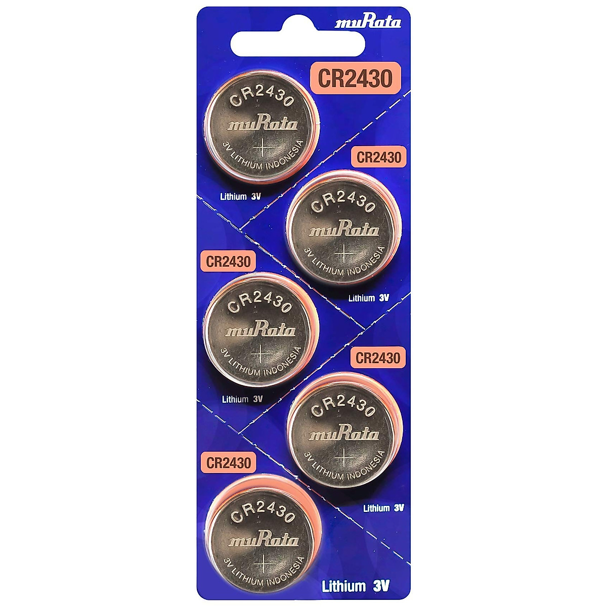 Murata CR2430 Battery DL2430 ECR2430 3V Lithium Coin Cell (5 Batteries)