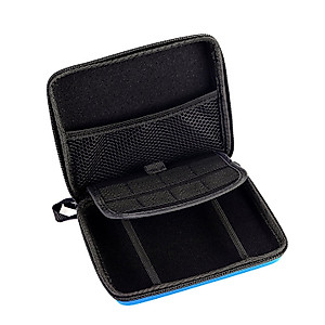 AKWOX Carrying Case Compatible with Nintendo 2DS with 8 Game Holders (Blue)