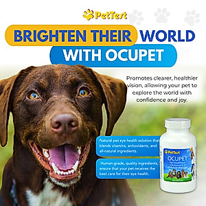 Ocupet Advanced Vision and Eye Health Supplement for Medium to Large Dogs Packed with Natural B12, Grape Seed Extract and Lutein to Support Pets with Diabetes or Eye Related Conditions-90 Capsules