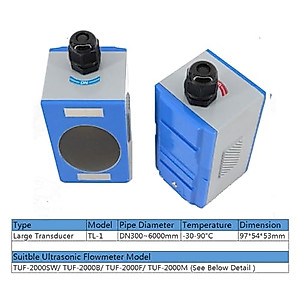 CNYST Ultrasonic Flowmeter Transducer Large Size Clamp-On Sensor TL-1 with Pipe Diameter DN300 to 6000mm Temperature -30 to 90 Degreefor Flowmeter TUF-2000SW TUF-2000B TUF-2000F TUF-2000M