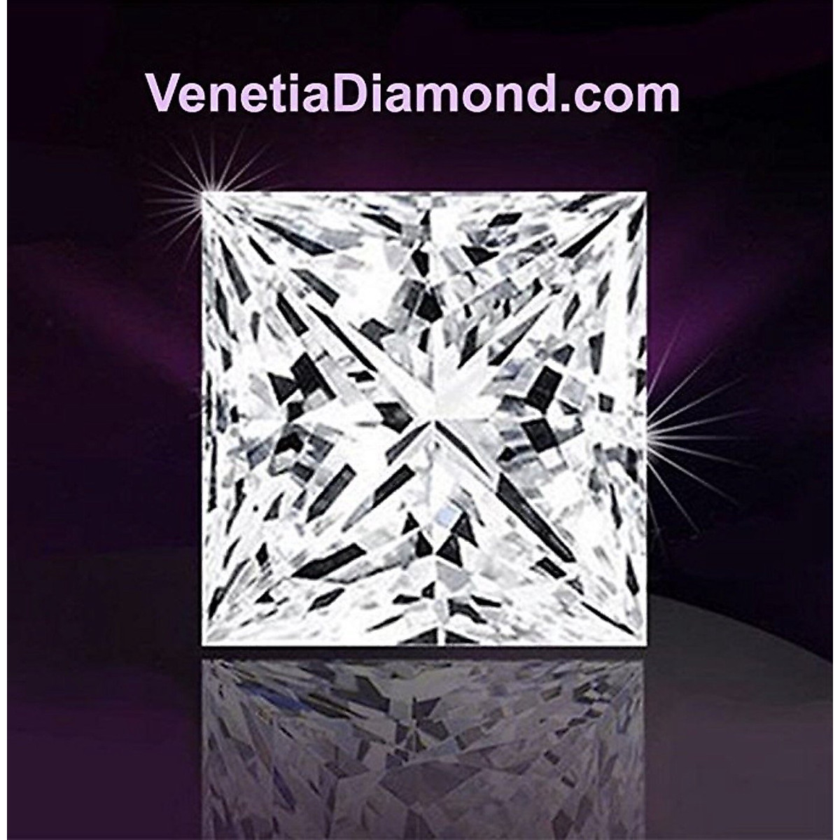 VenetiaDiamond.com REALISTIC TOP GRADE 1 CARAT CONTEMPORARY PRINCESS CUT RING SET 925 SILVER (7)