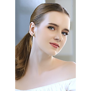 Green Earrings for Women Sterling Silver Studs 4mm European Crystals Earrings for May Birthstone Prom Bridesmaids Holiday Gift Birthday Fashion