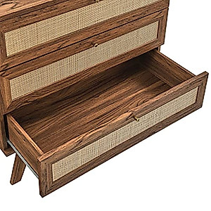 Modway Soma 3-Drawer Dresser in Walnut, 31 x 18.5 x 30
