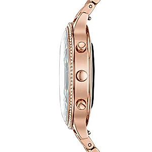 Fossil Women's 42mm Charter Stainless Steel Hybrid HR Smart Watch, Color: Rose Gold Glitz (Model: FTW7012)