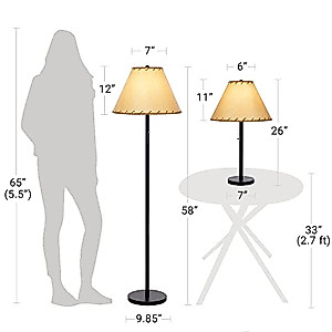 Catalina Lighting 22972-000 Rustic Cabin Lodge 3-Piece Table & Floor Lamp Set with Pull Chain, LED Bulb Included, 58", Dark Bronze Solid Shade