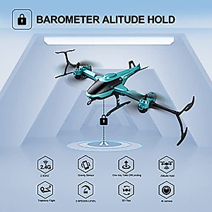 4DRC V10 Drone with 1080P HD Camera for Kids Adults,Helicopte Mini Foldable RC Quadcopter WIFI FPV Live Video for beginners,3D Flips, Gestures Selfie, Altitude Hold, Waypoint Fly,One Key Start, 2 Batteries