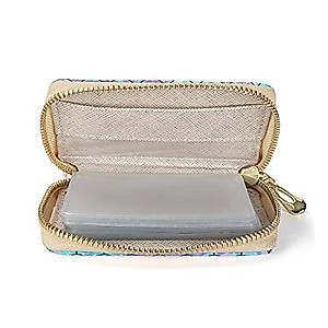 Horeset Galaxy Wolf Zipper Credit Card Wallet RFID Holder ID Card Window Security Travel Wallet PU Leather for Women Ladies Girls Men