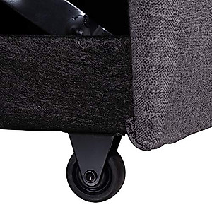 EMKK Double Chaise Lounge Floor 72 inch Sofa Couch Mid-Century Loveseat with 2 Pillows Tufted Love Seat Modern for Living Room, Bedroom, Office, Apartment, Dorm, Studio and Small Space, Gray Style