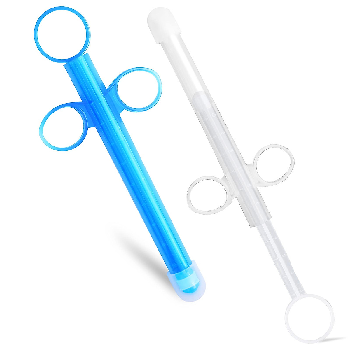 ANGCURE lube applicator for Women,Men,Female Lubricant Tube Shooter with 10ml Scales [2 Pack+Storage Bag] Reusable, Smooth with Rounded Tip & Cap,Easy use/Clean