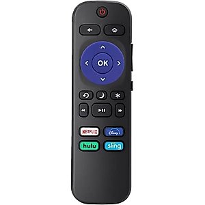 Replacement Remote Control for Onn Roku TV/TCL Roku TV/Element Roku TV/Hisense Roku TV Remote with Netflix Disney Plus HULU Sling【Only Works with Roku TV, Not for Roku Stick and Roku Box】
