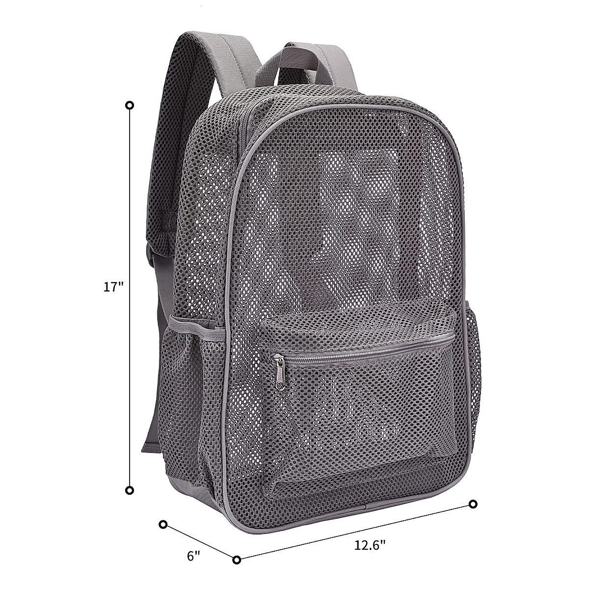 USPECLARE Heavy Duty Semi-Transparent Mesh Backpack，See Through College Student Backpack (Grey)