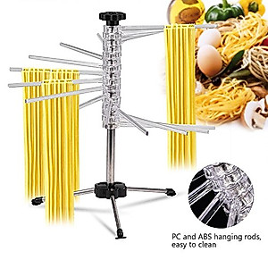 Foldable Pasta Drying Rack, Stainless Steel Folding Detachable Spaghetti Dryer Stand Holder Noodle Hanging Accessory Kitchen Gadget