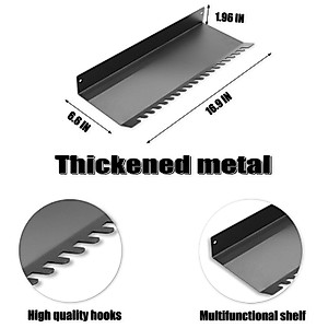 Gavinjitao Tonal Accessories Floating Shelves,Gym Rack Wall Mount Organizer with Hooks Home Gym Accessories Workout Equipment Storage Rack T Lock Adapters Hanger