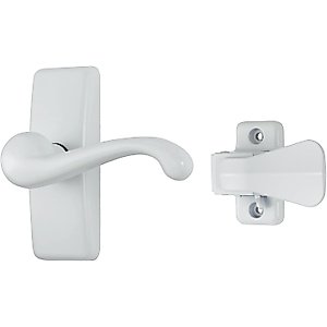 Ideal Security GL Lever Handle Set for Storm Doors and Screen Doors, Storm Door Handle Replacement, Screen Door Handle, White