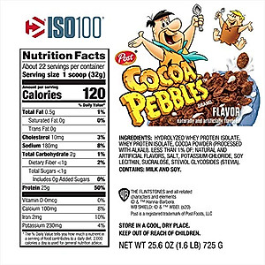 ISO100 Hydrolyzed 100 Whey Protein Isolate Cocoa Pebbles (1.4 Lbs. / 20 Servings)