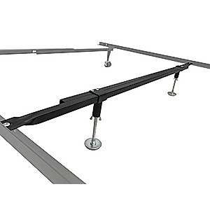 KB Designs - Metal Adjustable Bed Frame Center Support Rail System - Twin/Full/Queen