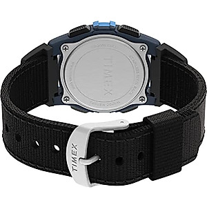 Timex Unisex Expedition CAT Midsize 33mm Watch - Black Strap Digital Dial Blue Case