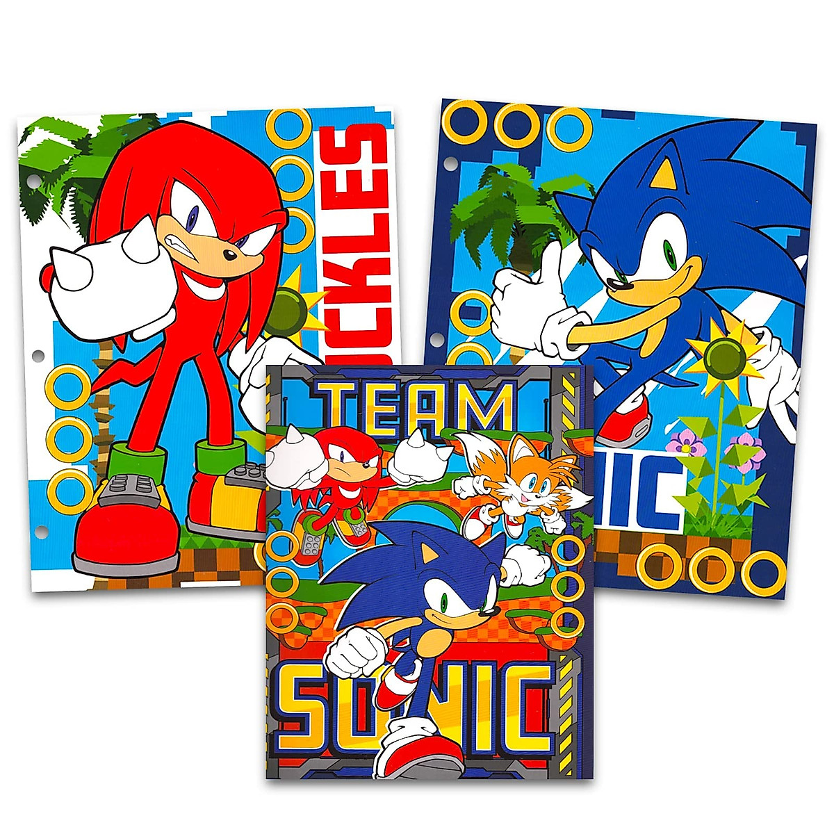 Sonic The Hedgehog School Supplies Value Pack for Kids - 13 Pc Bundle with Sonic Folders, Notebook, and Stickers for Boys and Girls | Sonic Back to School Supplies