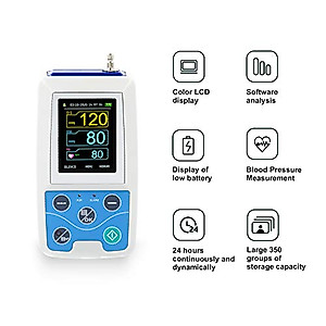 CONTEC ABPM50 Handheld 24hours Ambulatory Blood Pressure Monitor with PC Software for Continuous Monitoring NIBP USB Port with Three Cuffs