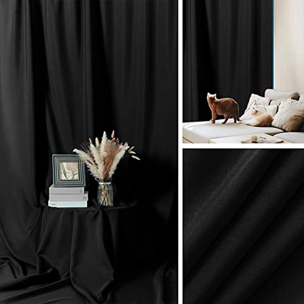 Sugargirl Black Backdrop Background for Photography, 8X10FT Photo Backdrop Black Screen Photo Booth Backdrop for Photoshoot Party Video(1 Panel)