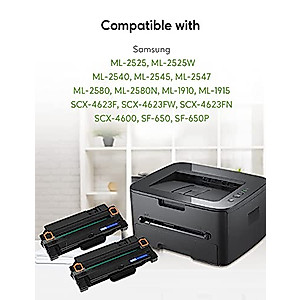 Compatible Toner Cartridges Replacement for Samsung 105L MLT-D105L MLT105L use with Samsung ML-2525W ML-2525 ML-2545 ML-1915 SCX-4623F SCX-4623FW SCX-4623FN SF-650 SF-650P Printer (2 Black)