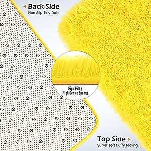 Amearea Premium Soft Fluffy Area Rug Modern Shag Carpet, 5' x 7', Fuzzy Plush Rugs for Living Room Bedroom Kids Room Home Decor, Nursery Non Slip Indoor Shaggy Carpets, Yellow