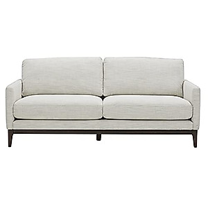Amazon Brand – Rivet Contemporary Apartment Sofa with Wood Base, 76.8"W, Ivory
