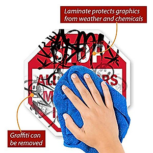 SmartSign "Stop - All Visitors Must Sign in Here" Sign | 10" x 10" Aluminum