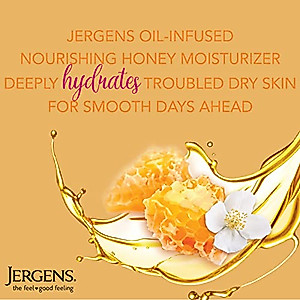 Jergens Nourishing Honey Dry Skin Moisturizer, with Illuminating Hydralucence Blend, Skin Nourishing Formula, Dermatologist Tested,16.8 Fl Oz (Pack of 4) (Packaging May Vary)