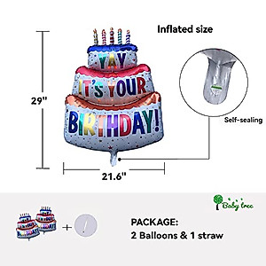 Happy Birthday Balloon Big 39" Foil Inflated Mylar Balloons Large Self-inflating Happy Bday Delivery Ballon Party Decoration Inflatable Ballons Supplies YAY