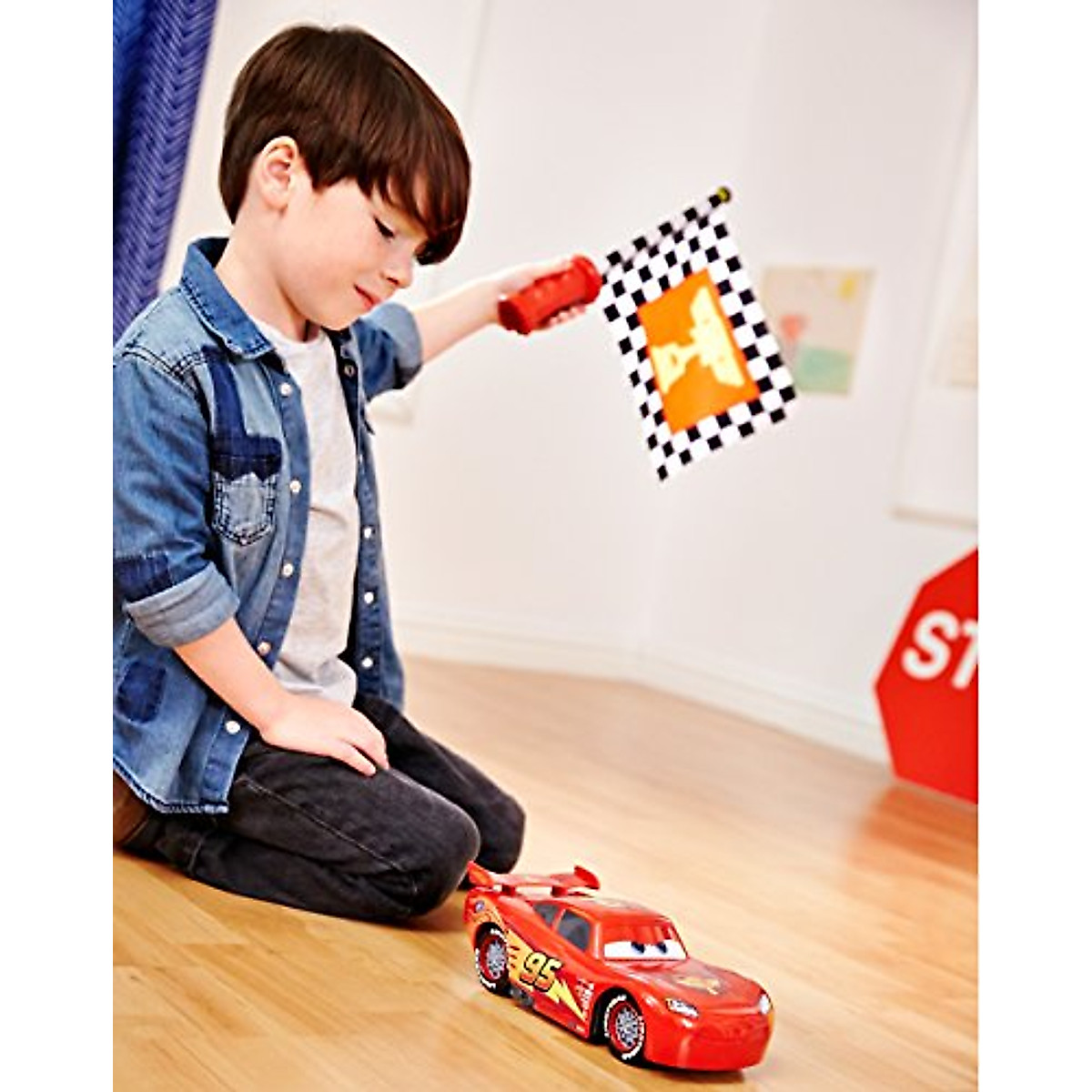 Disney Cars Toys Flag Finish Lightning McQueen