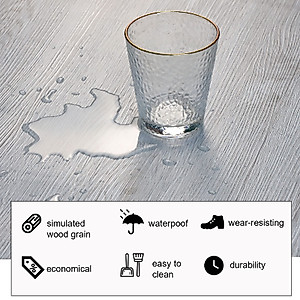 Oxdigi Peel and Stick Vinyl Flooring Roll 23"x 118"/19 Sq.Ft, Thicken Self Adhesive Vinyl Floor Tiles Wood Plank Flooring Waterproof Wear-resistant for any Room, Easy DIY Floor Coverings, White-Washed