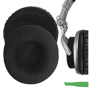 Geekria Comfort Velour Replacement Ear Pads for Sony MDR-V700DJ, MDR-Z700, MDR-V500DJ Headphones Ear Cushions, Headset Earpads, Ear Cups Cover Repair Parts (Black)