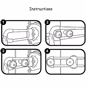 Sliding Cabinet Locks, Child Safety Locks U-Shaped Adjustable Child Proof Locks Multi-Purpose Latches for Drawers Closets Refrigerators Storage Doors Knobs Handles, 4PCS