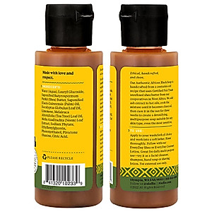 Alaffia Authentic African Black Soap Variety 2-Pack – All-In-One Liquid Soap, Travel-Size Eucalyptus Tea Tree + Full-Size Tangerine Citrus Body Wash, Face Wash, Shampoo, Shaving Soap