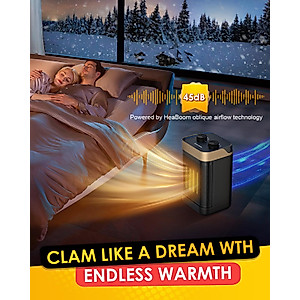 Space Heater, 1500W Ceramic Electric Space Heater Overheating & 45° Tip-Over Protection, 3 Mode PTC Fast Safety Heating, Portable Small Space Heater Fan for Office Bedroom Desk Indoor Use