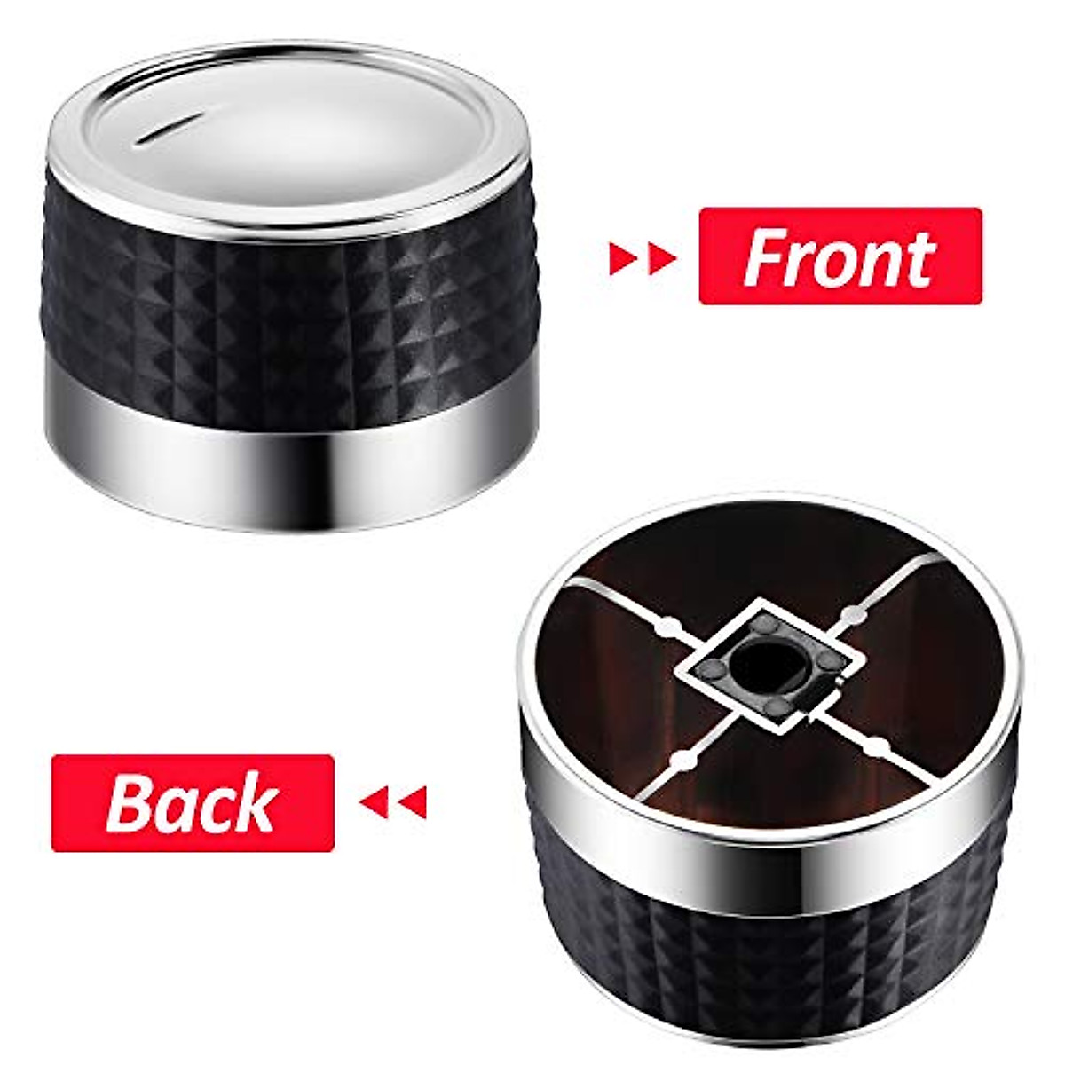 Mudder 4 Pieces Gas Grill Knob BBQ Control Knobs Replacement Rotating Switch Gas Stove Cooker Chrome Control Knob with D Valve Stainless Steel Round Knob for Gas Grill Stove Party