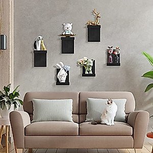 GDYUS Floating Shelves, Wood Small Floating Shelf Wall Mounted, Hanging Display Shelves Set of 3, Wall Shelf for Bedroom Living Room Bathroom Office Decoration